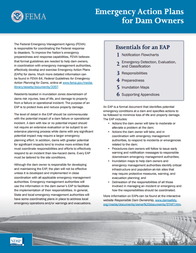 Emergency Action Planning | Association of State Dam Safety